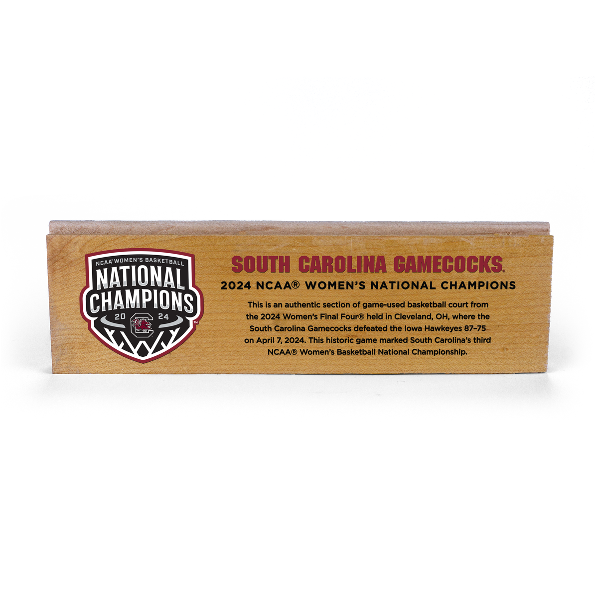 South Carolina Gamecocks 2024 NCAA® Women's National Championship Wood ...
