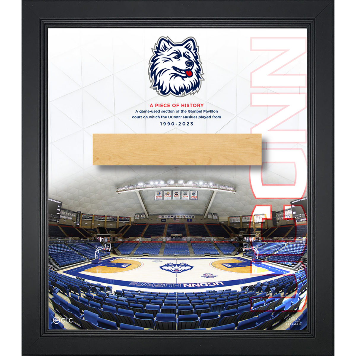UConn Huskies Harry A. Gampel Pavilion Vintage 3-Point Frame - 15"x17 ...