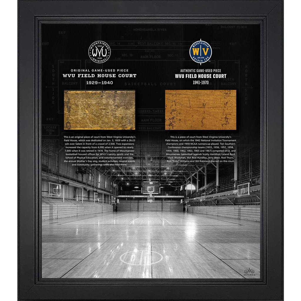 West Virginia Mountaineers Field House Three Point Frame 15 x17 West Virginia Mountaineers Field House Three Point Frame 15 x17